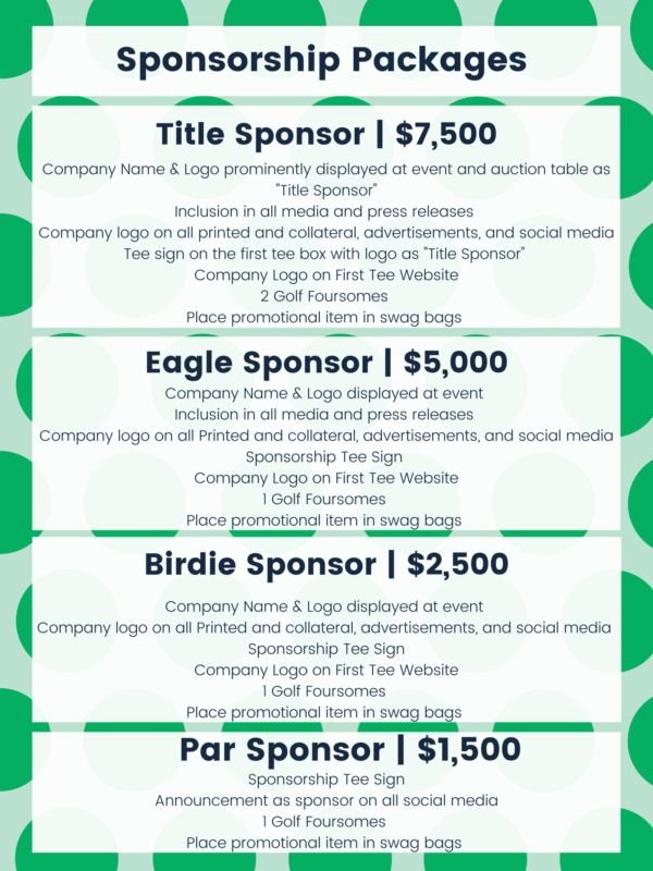 Sponsorship Packages - First Tee - Northern Nevada